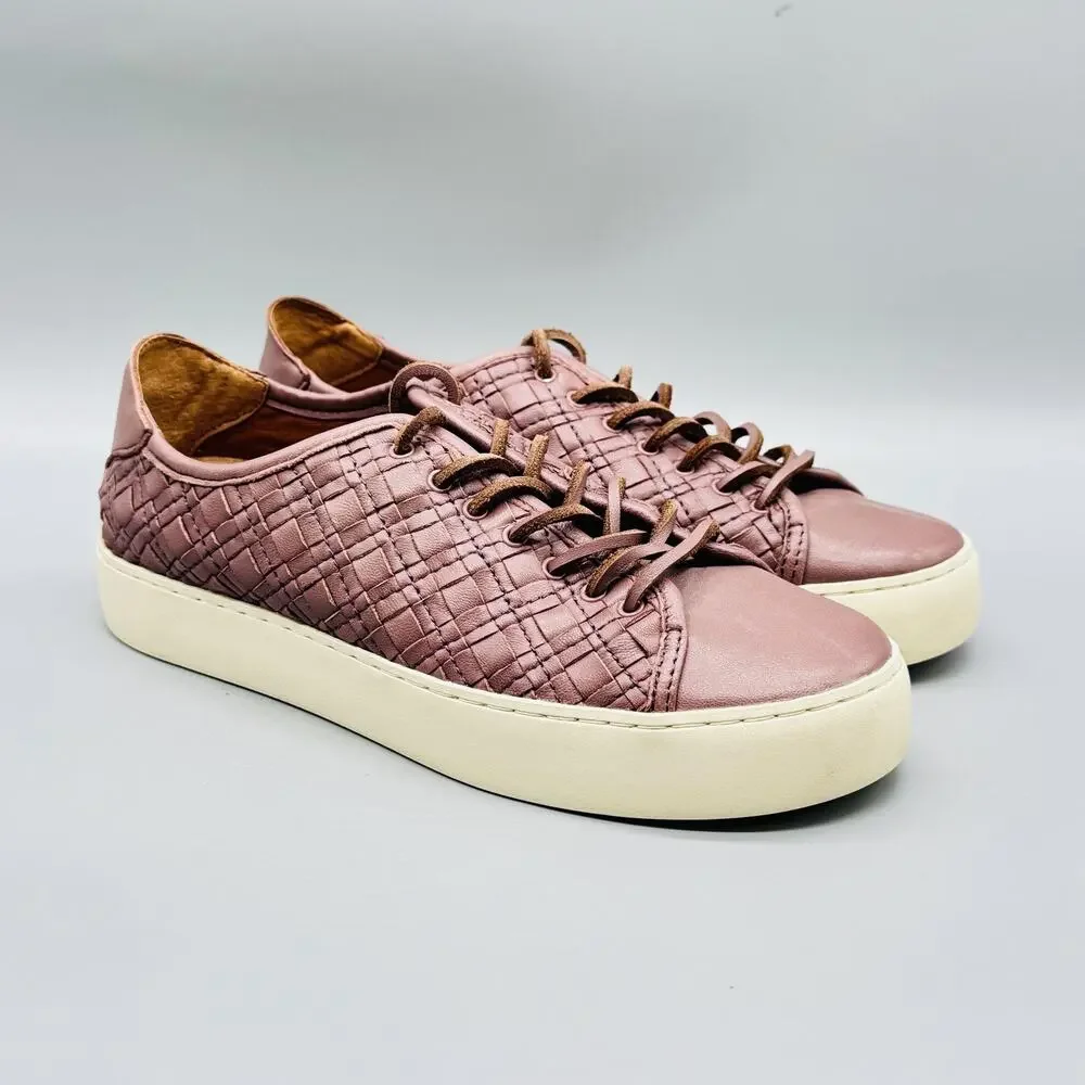 Frye | Shoes | Frye Shoes Womens 7 Pink Leather Woven Low Top Platform ...
